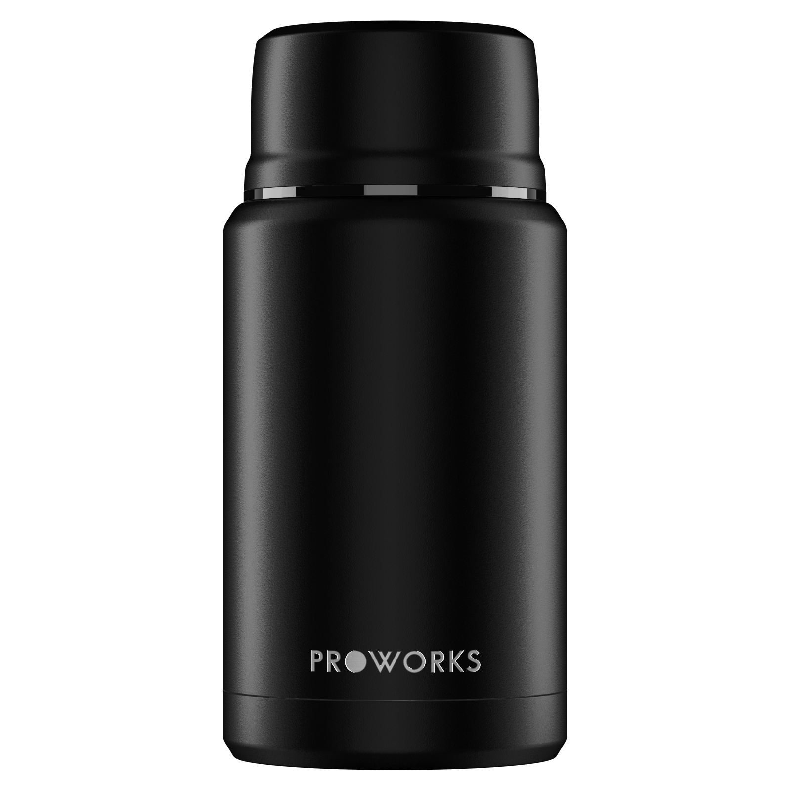 All Black Food Flask - Proworks Bottles