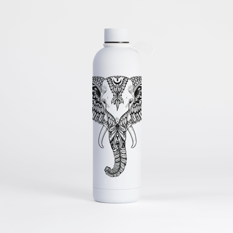 Pulse 1 Litre Elephant Aztec Pattern Water Bottle - Proworks Bottles