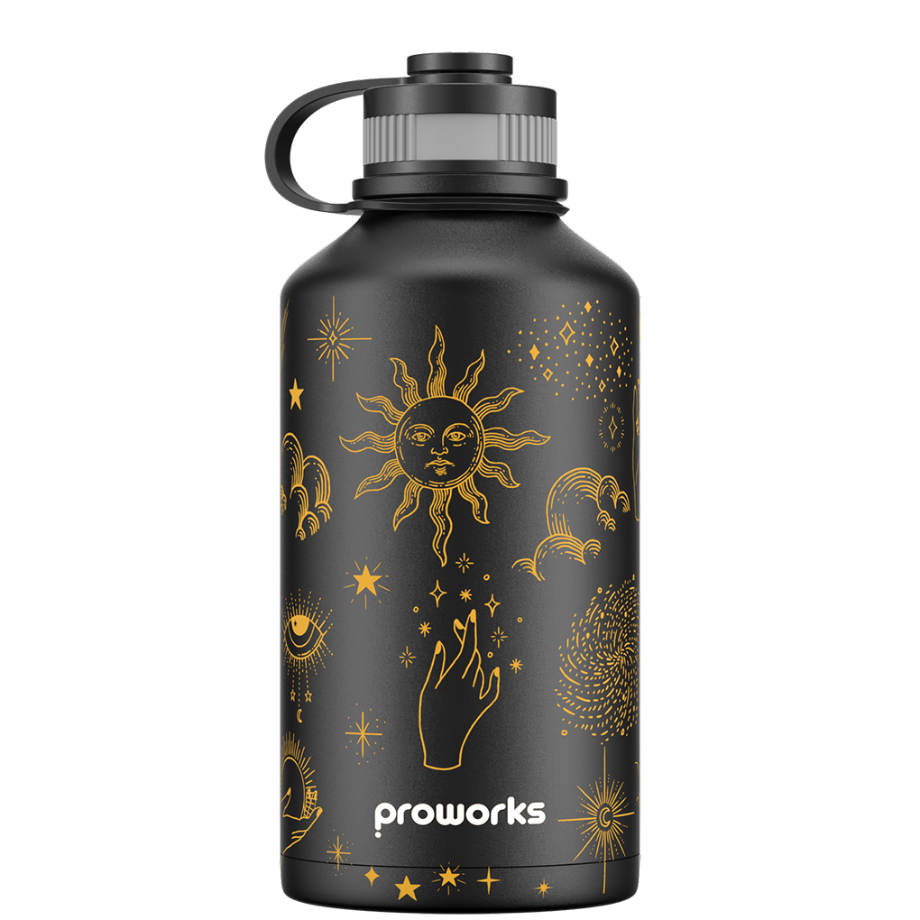 All Black Celestial Explorer Water Bottle - Proworks Bottles