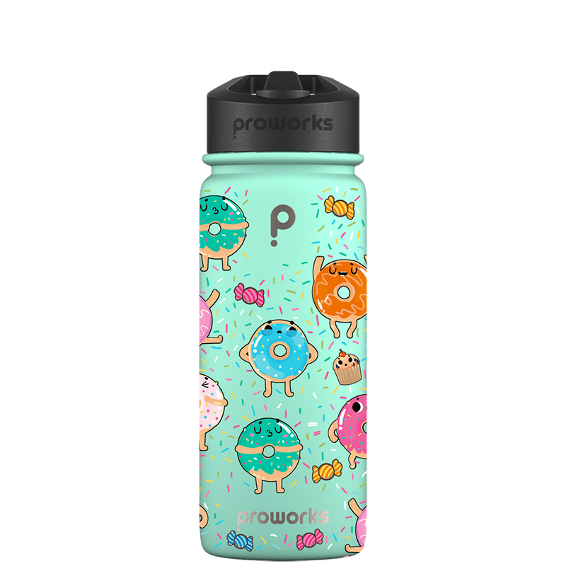 Water bottle with straw - Gen 2 Doughnut Sprinkles Pattern - Proworks ...