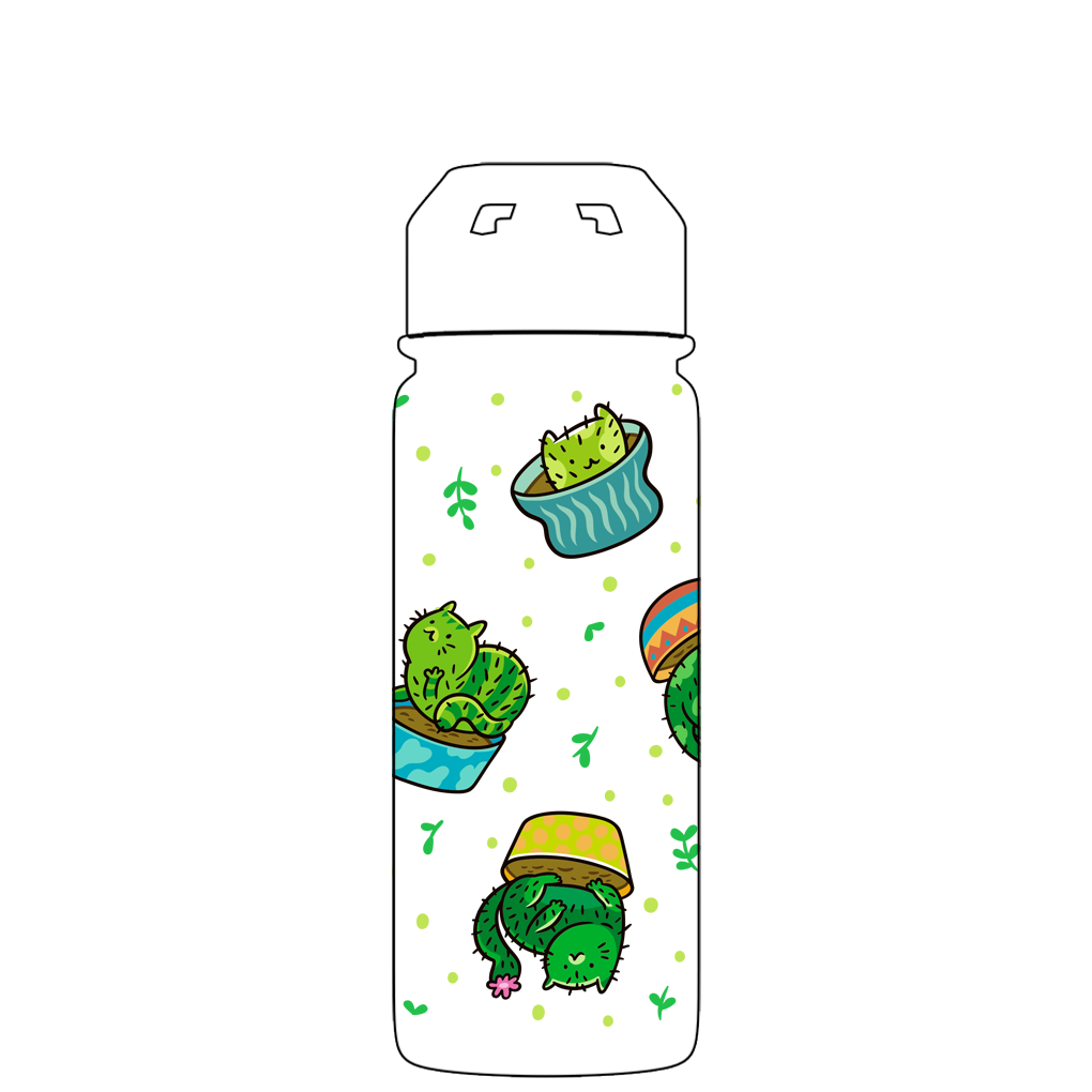 Water bottle with straw - Gen 2 Catcus Pattern - Proworks Bottles