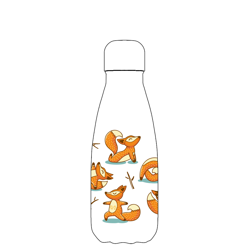 Original Fox Water Bottle - Fox Yoga Pattern - Proworks Bottles