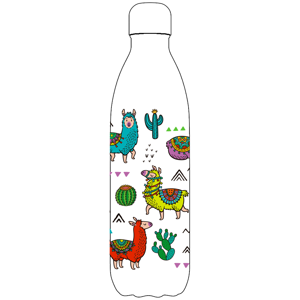 Original Llamas & Cactus Water Bottle - Proworks Bottles
